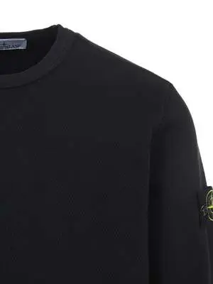 Stone Island Mesh Stitch Organic Cotton Fleece Crewneck