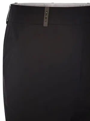 Peserico Stretch Cotton High Waist Trousers With Flared Bottom