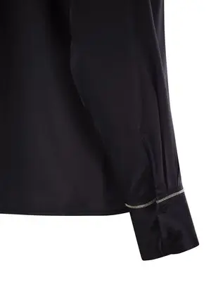 Peserico Silk Crepe Shirt With Embellished Cuffs
