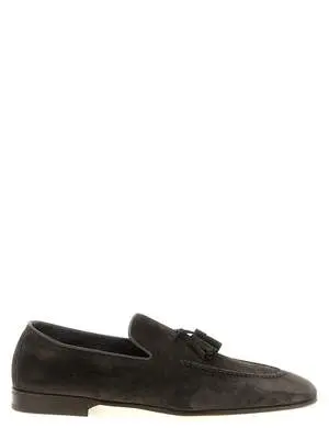 Brunello Cucinelli Suede Tassel Penny Loafers - Gray