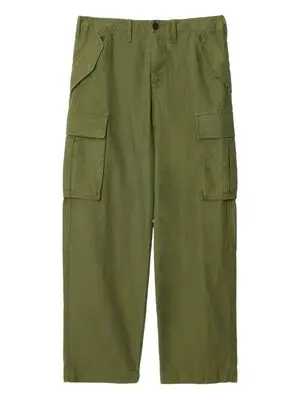 Burberry Cotton Cargo Trousers With Adjustable Waist - Green