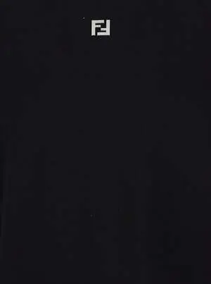 Fendi T-shirt With Metallic Logo On Front In Cotton For