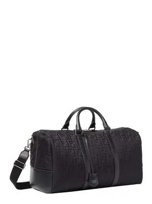 Fendi Black Tech Fabric Travel Bag With Ff Motif - Multicolor