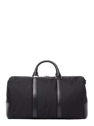 Fendi Black Tech Fabric Travel Bag With Ff Motif - Multicolor
