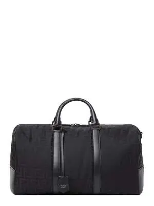 Fendi Black Tech Fabric Travel Bag With Ff Motif - Multicolor