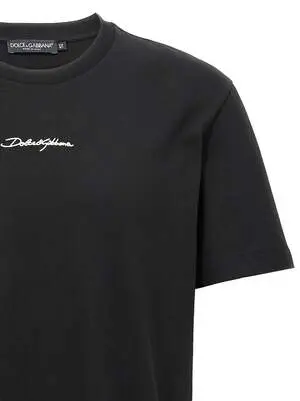 Dolce & Gabbana Logo Embroidery T-shirt - Black
