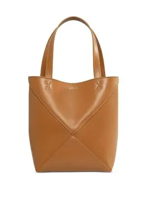 Loewe Mini Puzzle Fold Tote In Calf Leather - Multicolor