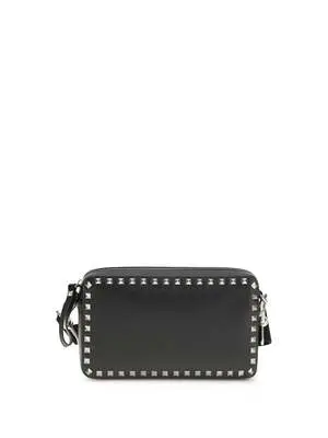Valentino Garavani Rockstud Leather Shoulder Bag - Black