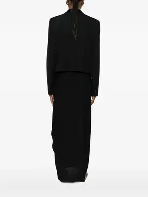 TOM FORD Bi-color Single-breasted Shawl Lapel Cropped Tuxedo Jacket - Black