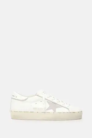 GOLDEN GOOSE Hi Star Leather Sneakers With Glittery Star - Multicolor