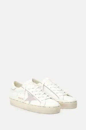 GOLDEN GOOSE Hi Star Leather Sneakers With Glittery Star - Multicolor
