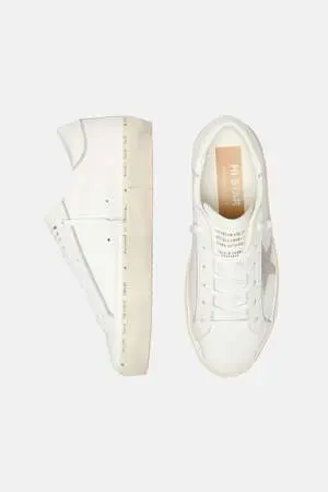 GOLDEN GOOSE Hi Star Leather Sneakers With Glittery Star - Multicolor