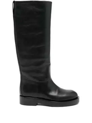 Paris Texas Flat Nappa Leather Boots - Black