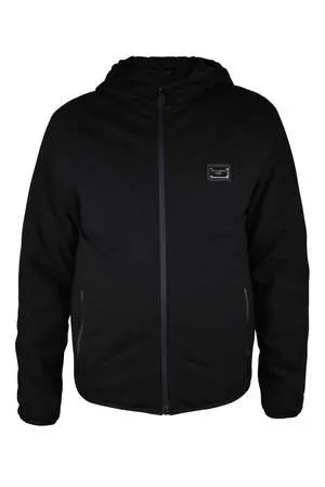 Dolce & Gabbana Dolce & Gabbana Hooded Vest With Metal Logo Plaque Black