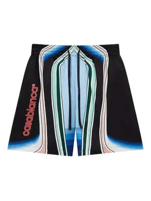 Casablanca Casablanca Graphic Mountain Silk Shorts Multicolor