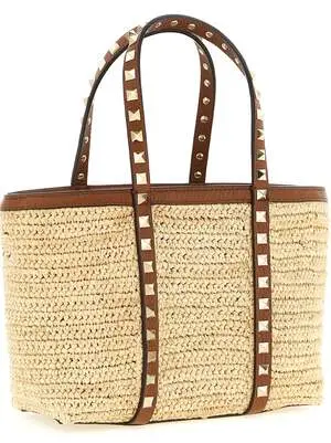 Valentino Garavani Rockstud Mini Shopping Bag - Cream