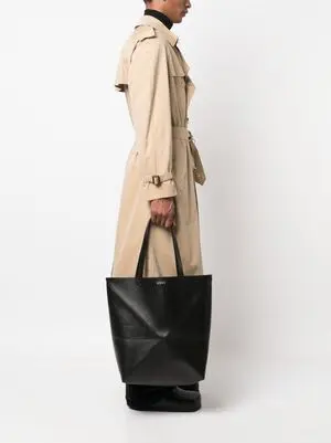 Loewe Leather Tote Bag - Black