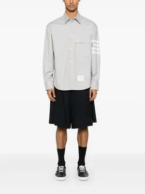 Thom Browne Cotton Shirt With Four-stripe Detail
