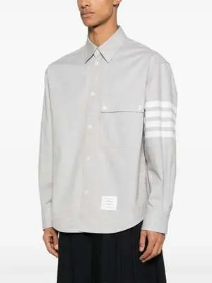 Thom Browne Cotton Shirt With Four-stripe Detail