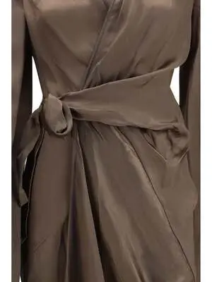Rick Owens Asymmetric Wrap Dress With Knot Fastening