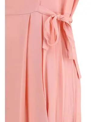Prada Crêpe Marocain Dress With Embroidered Shirt Collar And Bow Detail