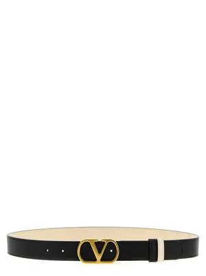 Valentino Garavani Vlogo Signature Reversible Leather Belt - Multicolor