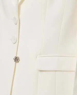 WALES BONNER Classic Fitted Jacket With Crystal Flower Detail