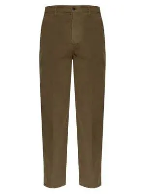 Dries Van Noten Cotton Trousers With Side Pocket - Green