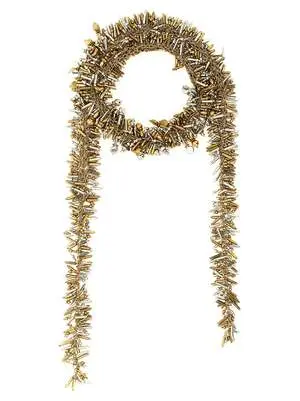 Dries Van Noten Embroidered Scarf Necklace - Gold