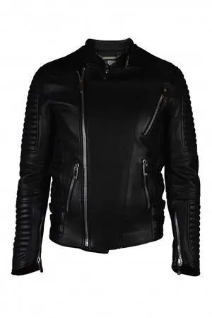 Philipp Plein Leather Biker Jacket - Black