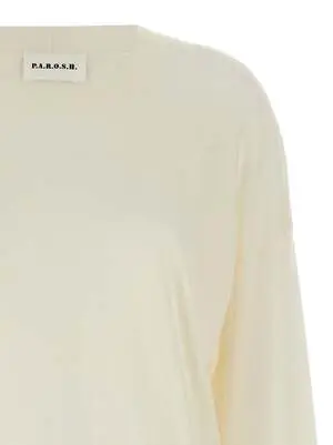 P.a.r.o.s.h Crewneck Long Sleeve Sweater - White