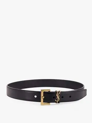 Saint Laurent Leather Belt With Cassandre Logo Buckle - Multicolor
