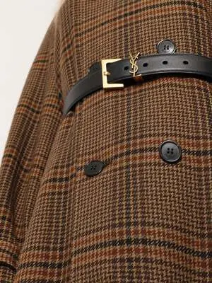 Saint Laurent Leather Belt With Cassandre Logo Buckle - Multicolor