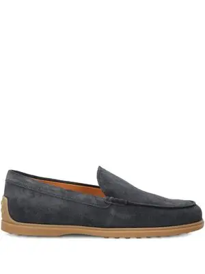 TOD'S Suede Loafers With Rubber Sole - Blue