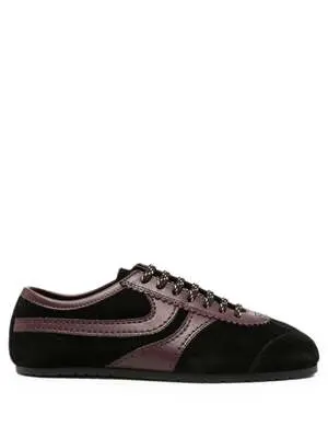 Dries Van Noten Suede And Leather Insert Sneakers - Black