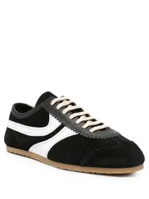 Dries Van Noten Suede And Leather Insert Sneakers - Black