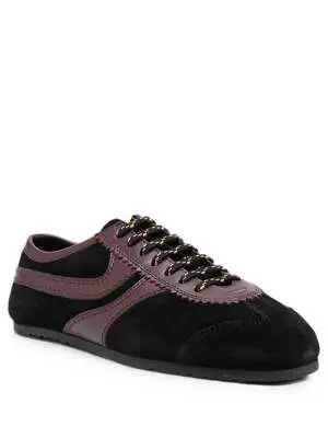 Dries Van Noten Suede And Leather Insert Sneakers - Black