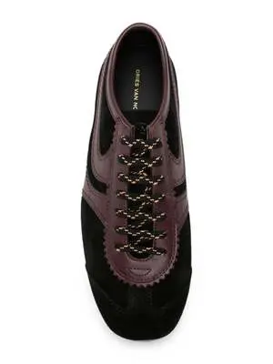 Dries Van Noten Suede And Leather Insert Sneakers - Black