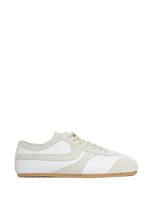 Dries Van Noten Suede And Leather Insert Sneakers - White