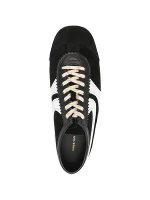 Dries Van Noten Suede And Leather Sneakers - Black