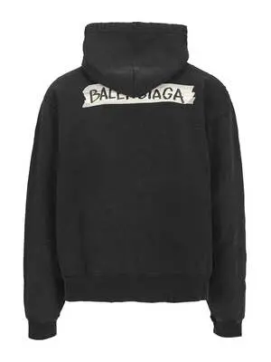 Balenciaga Oversized Masking Tape Zip-up Sweatshirt