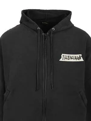 Balenciaga Oversized Masking Tape Zip-up Sweatshirt