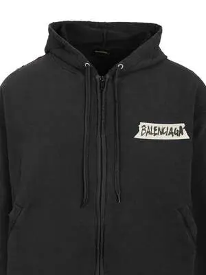 Balenciaga Oversized Masking Tape Zip-up Sweatshirt