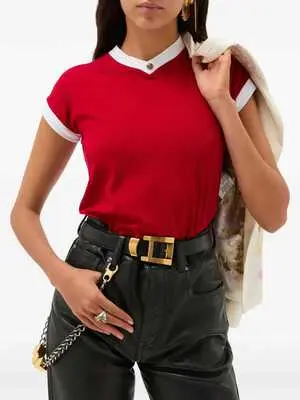 Versace Stretch Cotton Jersey T-shirt With Medusa Appliqu