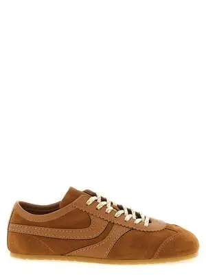 Dries Van Noten Suede Sneakers With Leather Details - Brown