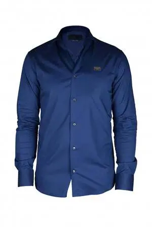 Philipp Plein Diamond Cut Ls Iconic Shirt - Blue