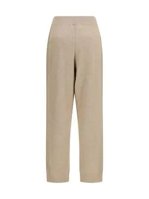 Brunello Cucinelli Cashmere Wide Leg Pants - Cream