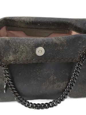 Stella McCartney Falabella Mini Bag In Antiqued Suede - Brown