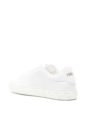 Versace Greca Sneakers In Faux Leather - White