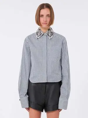 Sportmax Embellished Striped Cotton Shirt